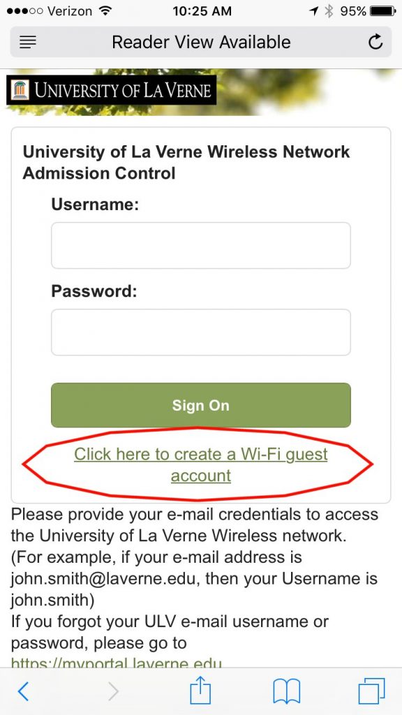 Instructions on How to Create a Wi-Fi Guest Account | University of La ...